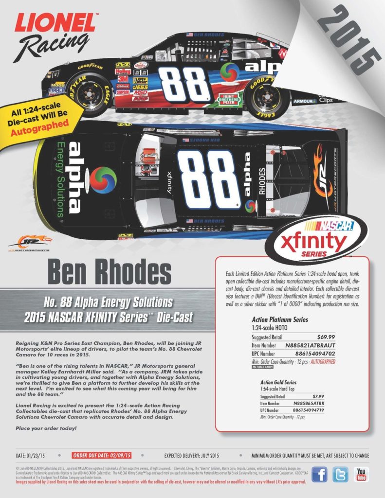 2015 NASCAR XFINITY Series 1/24 Scale Die-Cast | Official Website of ...